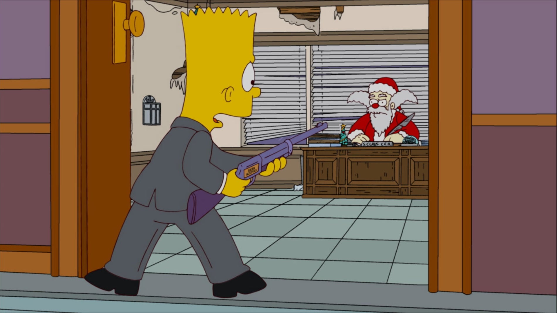 Bart se lleva una decepción con Santa Claus