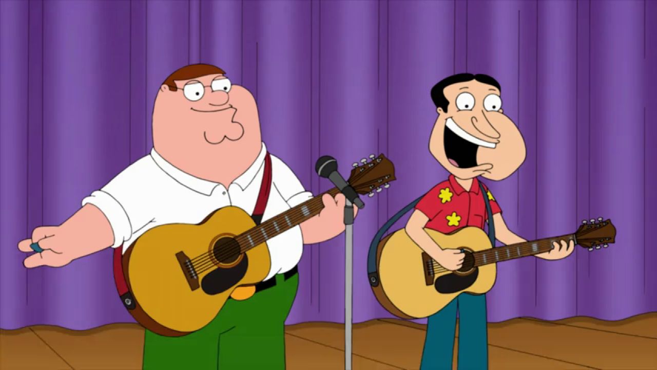 Peter y Quagmire se hacen famosos tocando y cantando a dúo